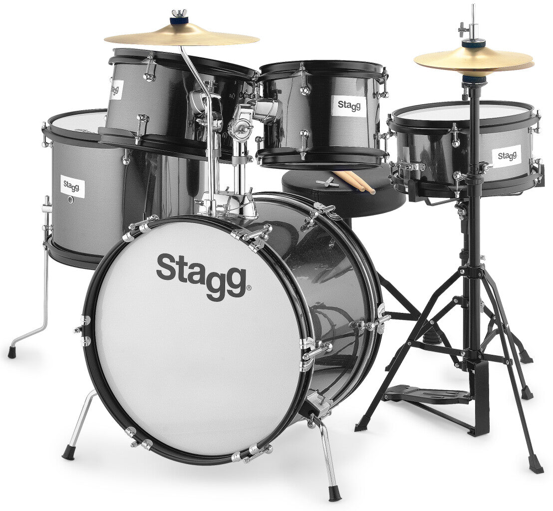 Stagg TIMJR 516 BK 5-Piece Junior Drum Set - Black – Harry Green Music ...